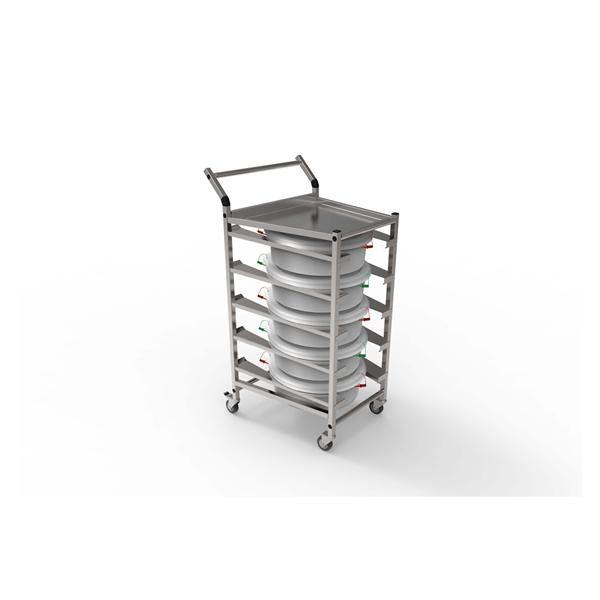 Healthmark Round Soaker - Trolly, Holds 5 Round Bins, Stainless Steel ...