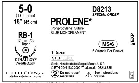 Ethicon Prolene Polypropylene Sutures - SUTURE, D-SPECIAL, 5-0, 6-18"P — Grayline Medical