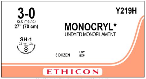Ethicon Monocryl Undyed Sutures - Monocryl Undyed Absorbable Suture, S ...