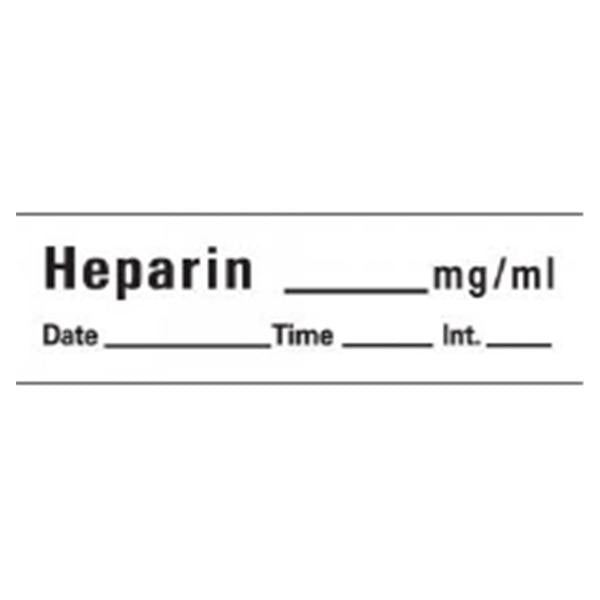 TimeMed a Div of PDC Tape Heparin Anesthesia 1-1/2x1/2" Removable Whit ...
