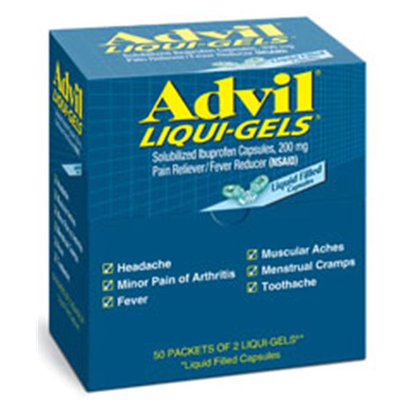 Pfizer Consumer Health Advil 200mg Liquid Gel Capsules 50x2/Bx, 24 BX ...