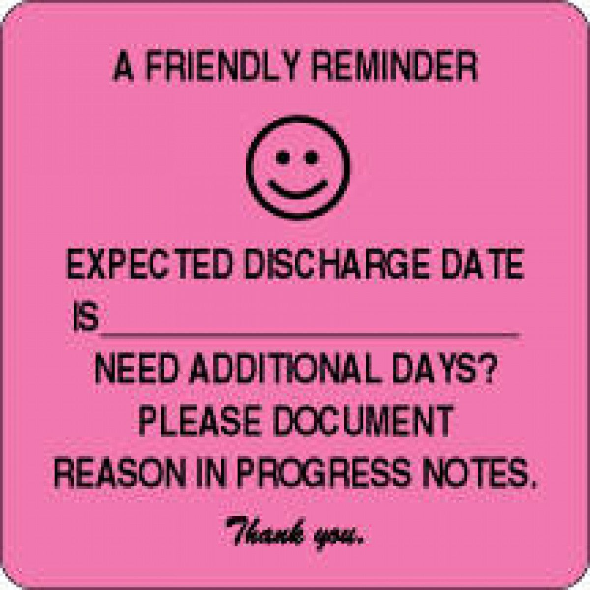 Label Paper Removable A Friendly Reminder 2 1/2" X 2 1/2" Fl. Pink 500 ...