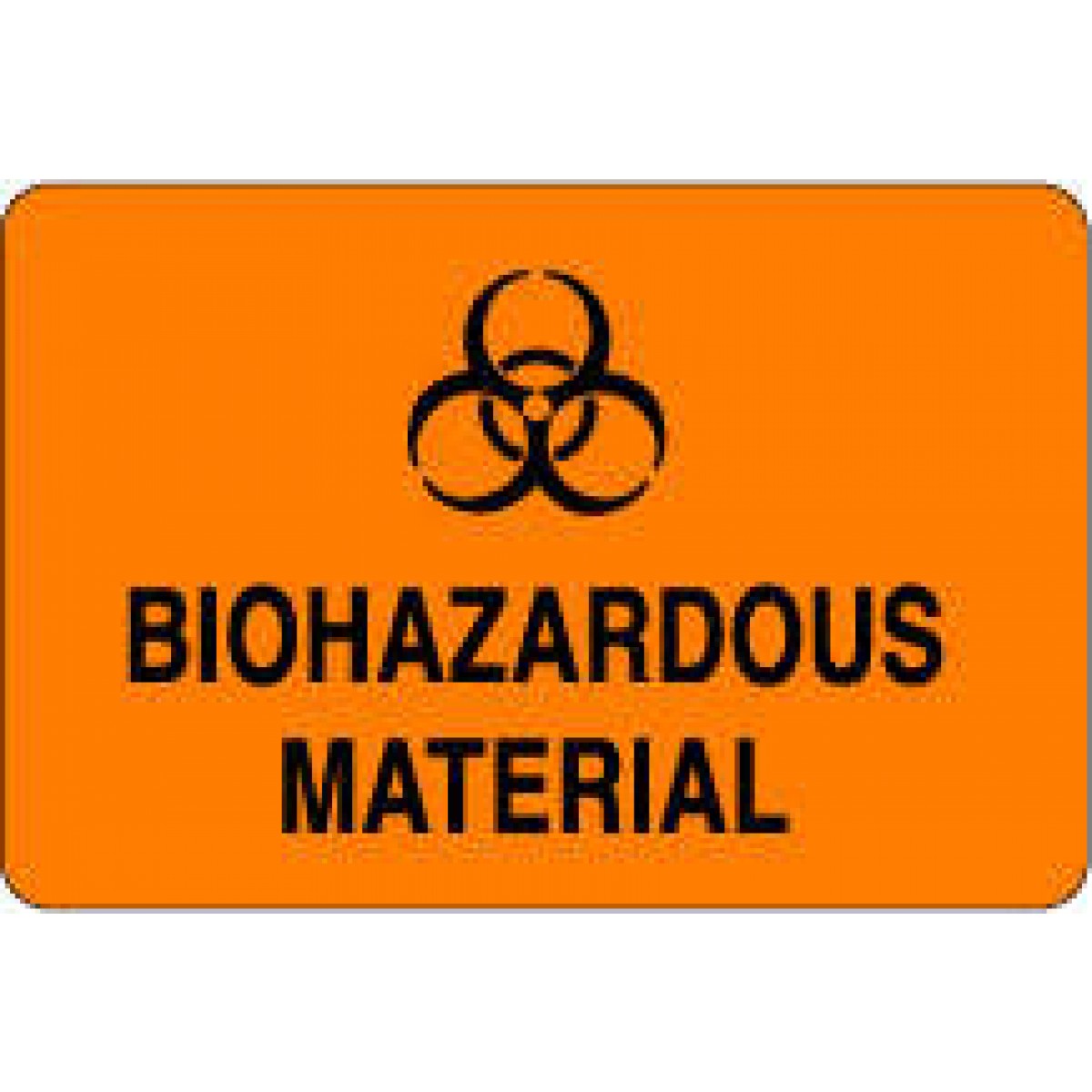 Hazard Label (Paper, Permanent) Biohazardous Material 3" X 2" Fluoresc ...