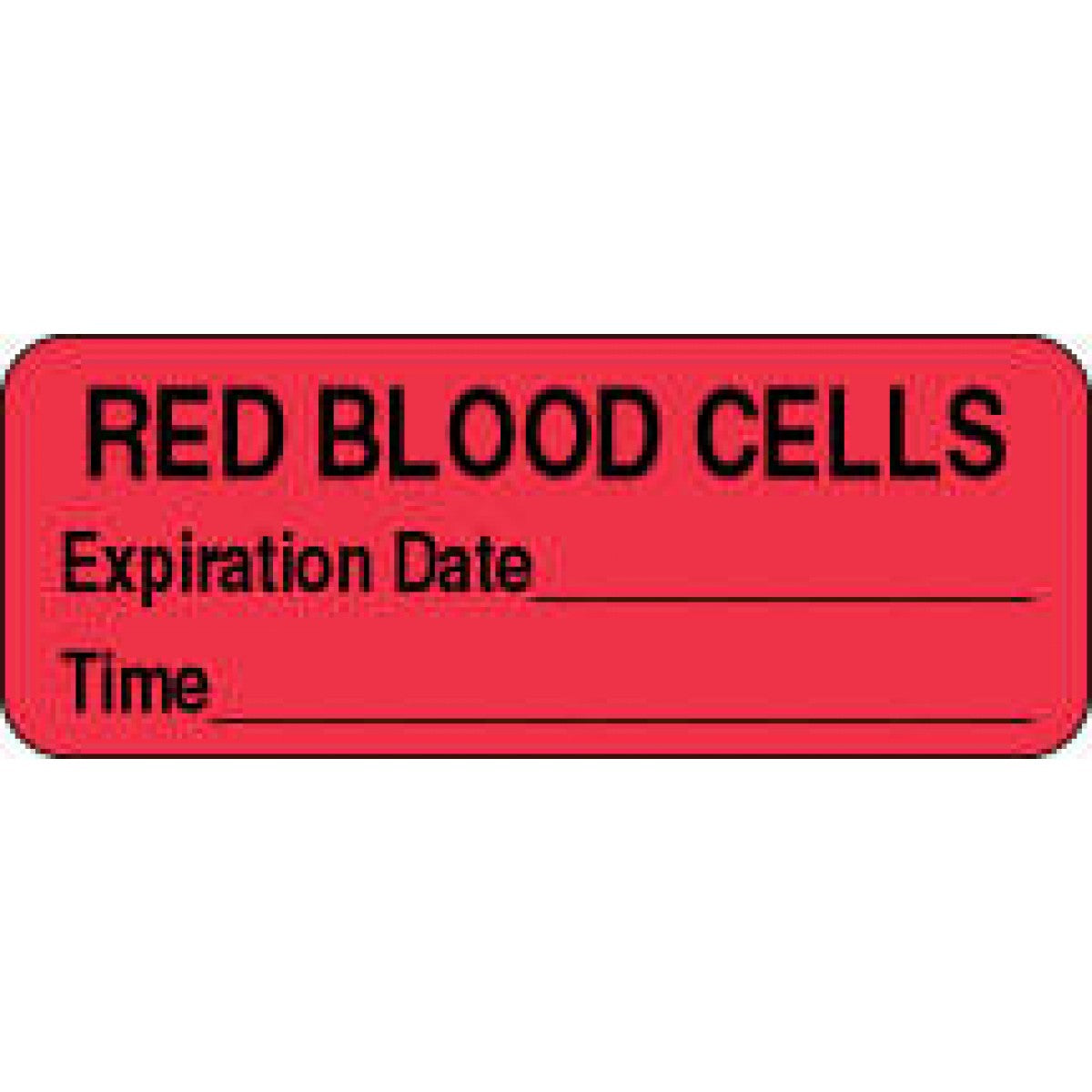 Lab Communication Label (Paper, Permanent) Red Blood Cells 2 1/4" X 7 ...