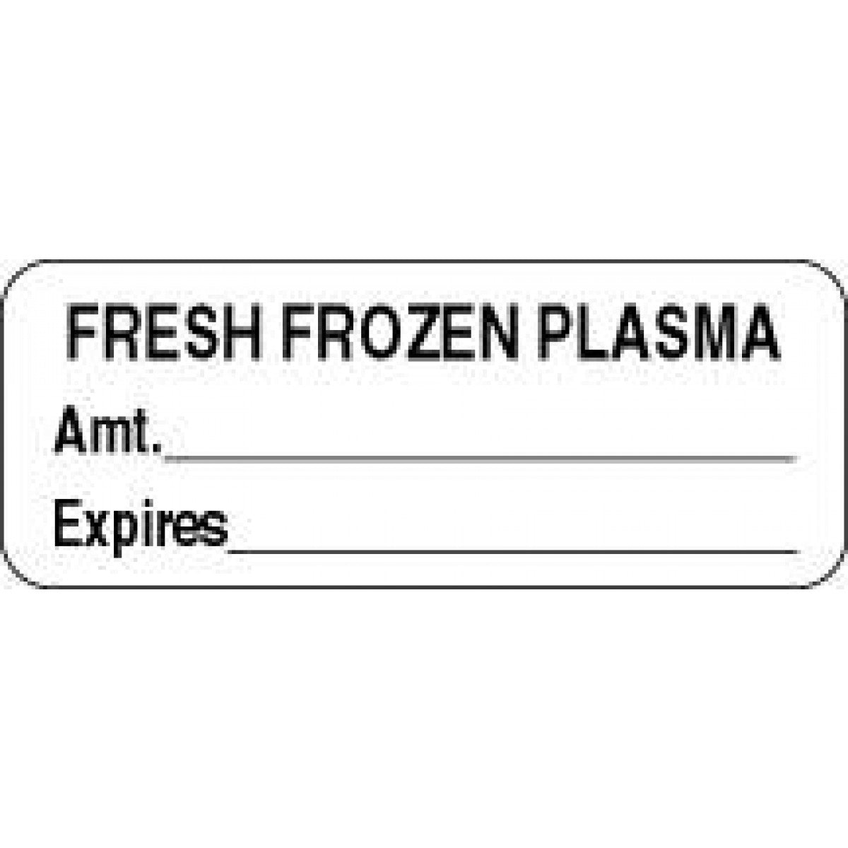 Lab Communication Label (Paper, Permanent) Fresh Frozen Plasma 2 1/4 ...