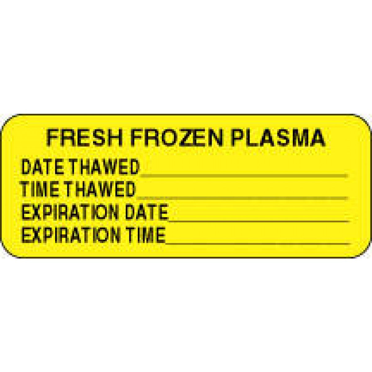 Lab Communication Label (Paper, Permanent) Fresh Frozen Plasma 2 1/4 ...