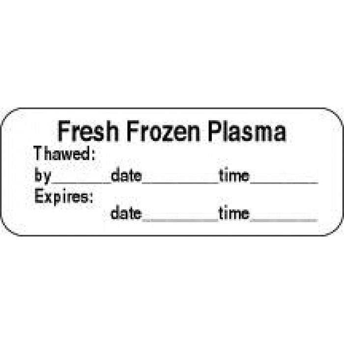 Lab Communication Label (Paper, Permanent) Fresh Frozen Plasma 2" X 3 ...