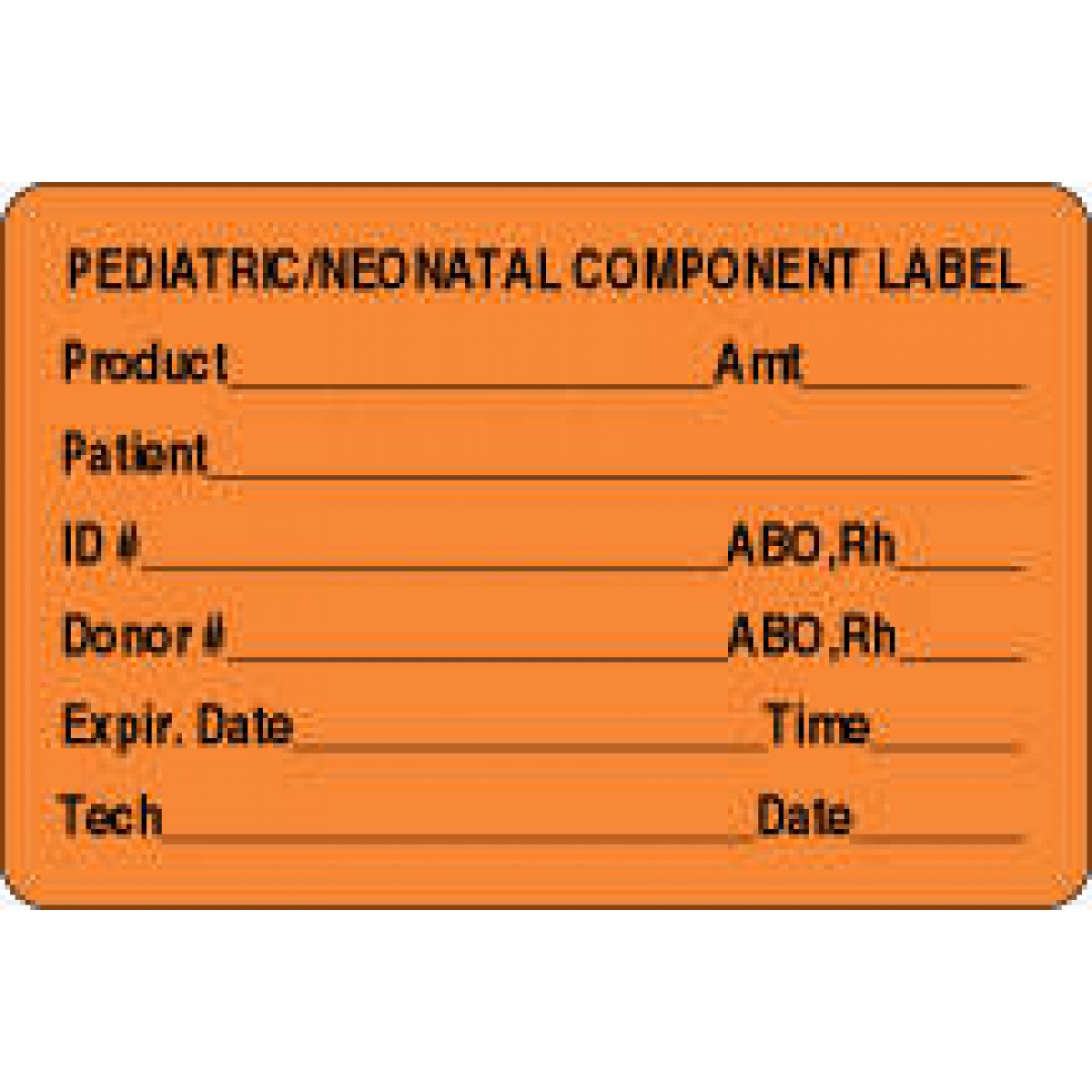 Lab Communication Label (Paper, Permanent) Pediatric/Neonatal 3" X 2 ...