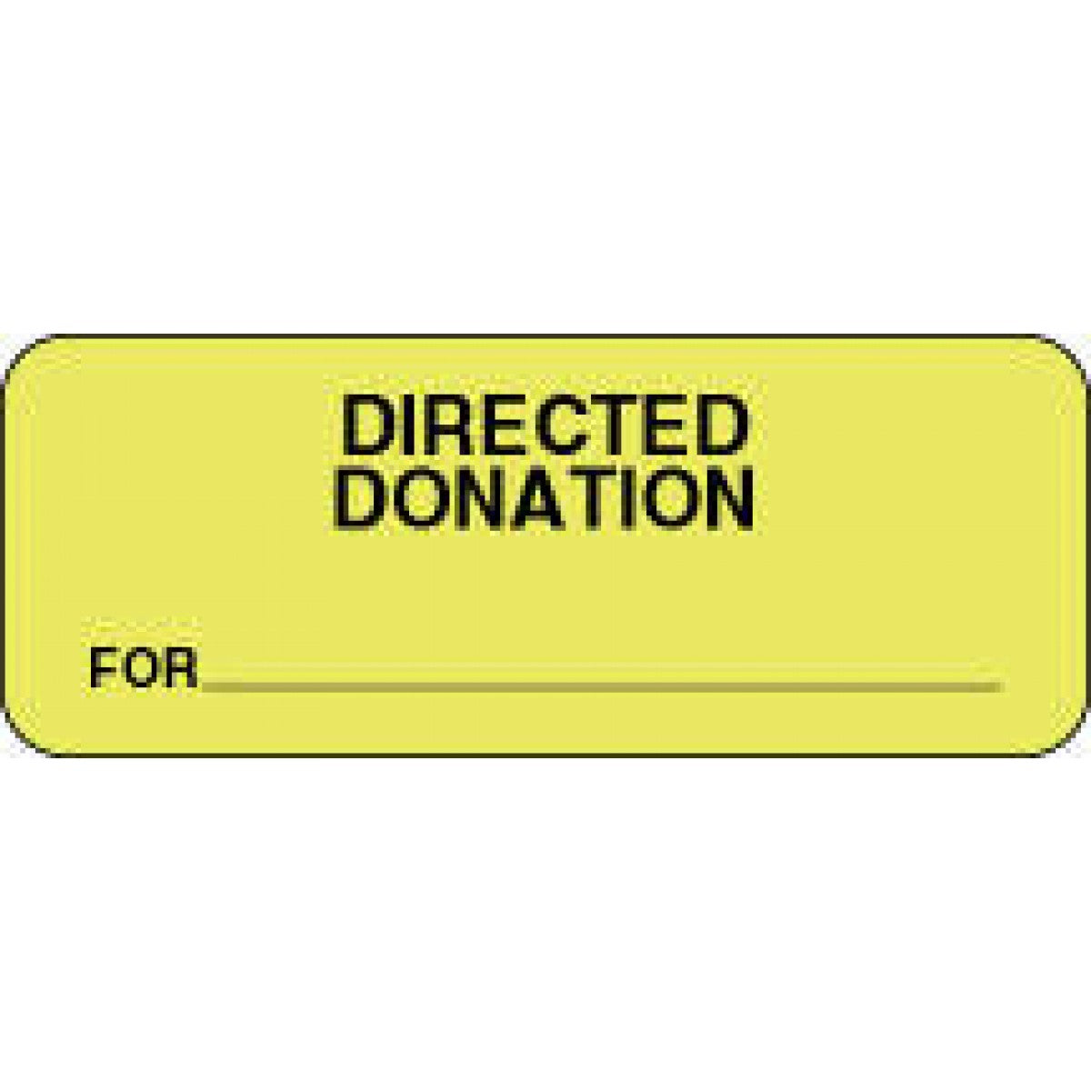 Lab Communication Label (Paper, Permanent) Directed Donation 2 1/4" X ...