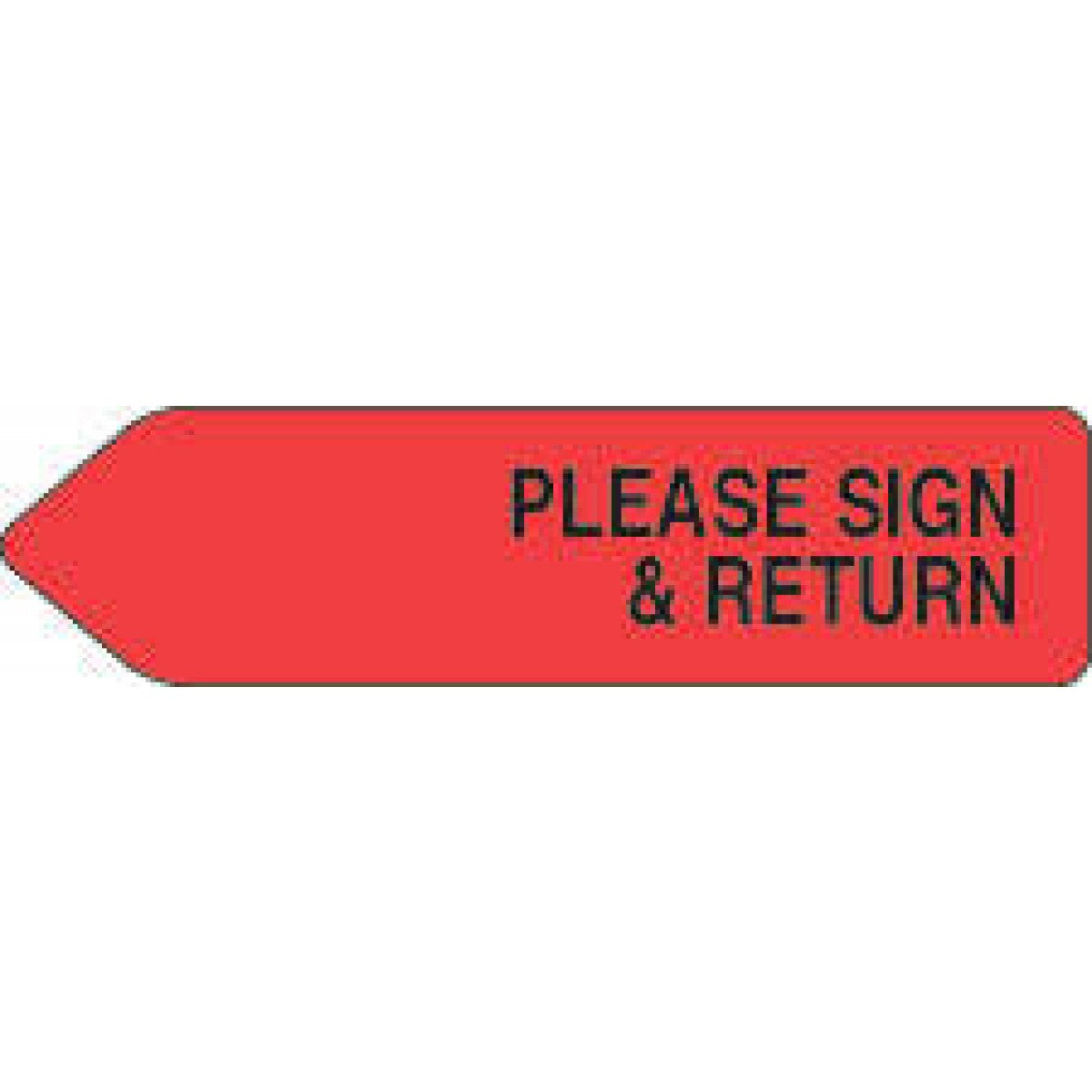 Redi-Tag Flags & Tags Arrow Refill "Please Sign & Return" Red Removabl ...