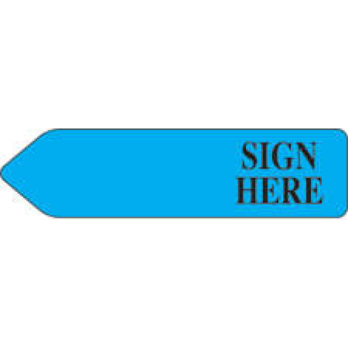 Redi-Tag Flags & Tags Arrow Refill "Sign Here" Blue Removable 1 7/8" X ...