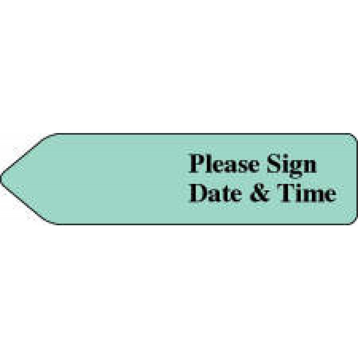 Redi-Tag Flags & Tags Arrow "Please Sign, Date & Time" Mint Removable ...