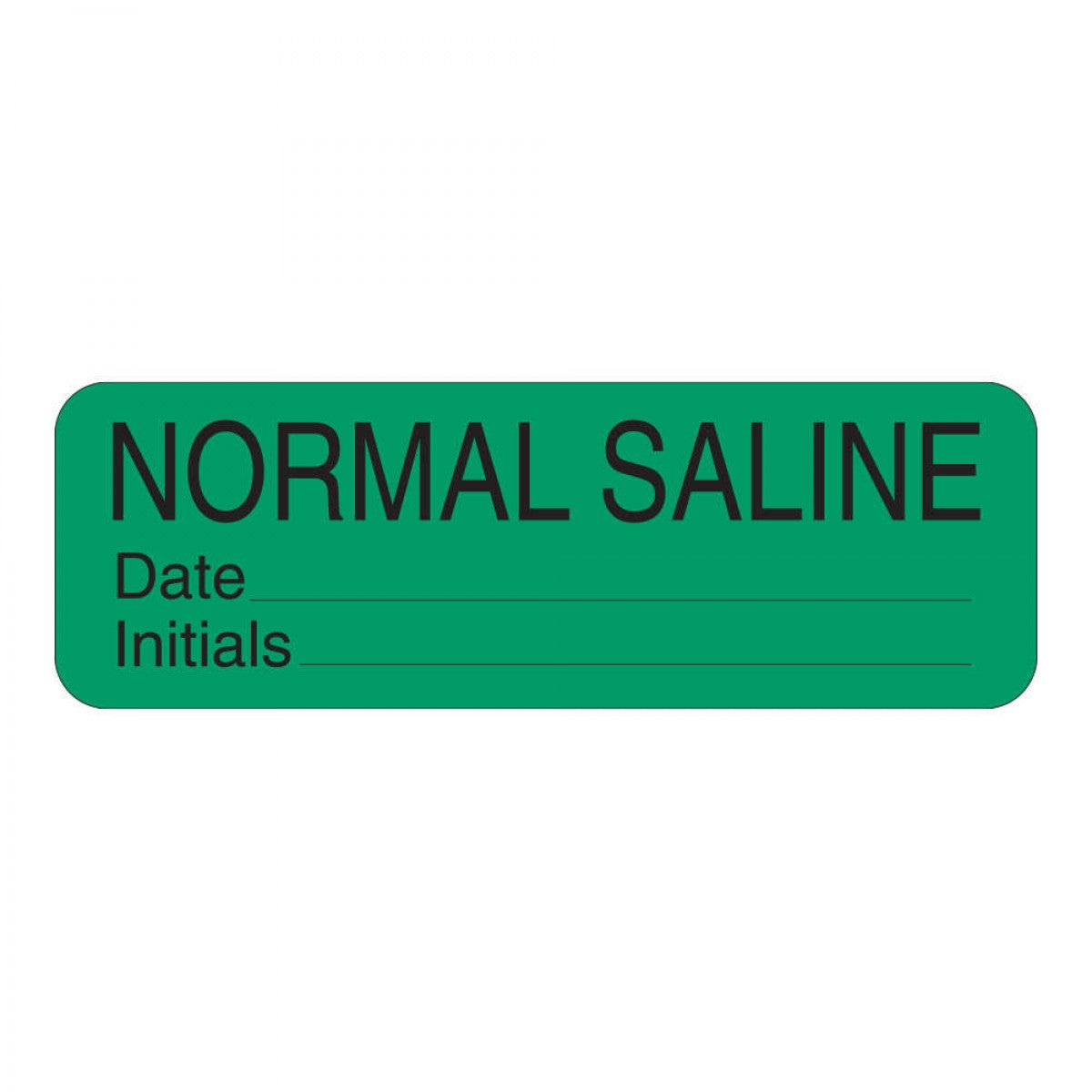 Label Paper Permanent Normal Saline 1 1/2" X 1/2" Green 1000 Per Roll ...
