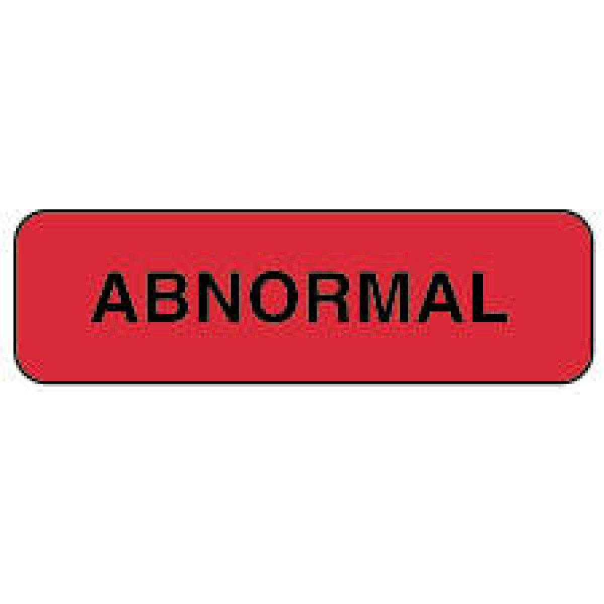 Lab Communication Label (Paper, Permanent) Abnormal 1 1/4" X 3/8" Fluo ...
