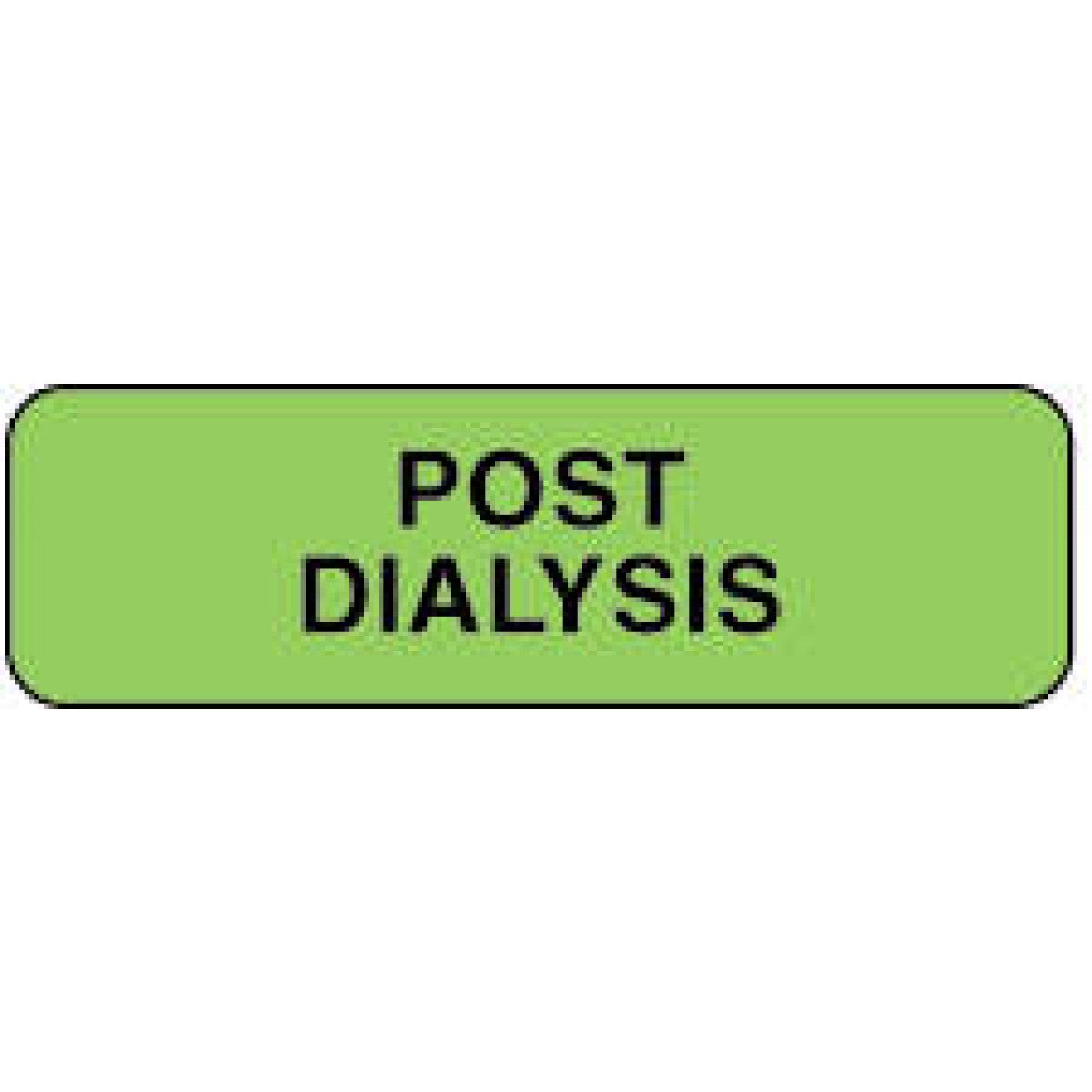 Lab Communication Label (Paper, Permanent) Post Dialysis 1 1/4" X 3/8 ...