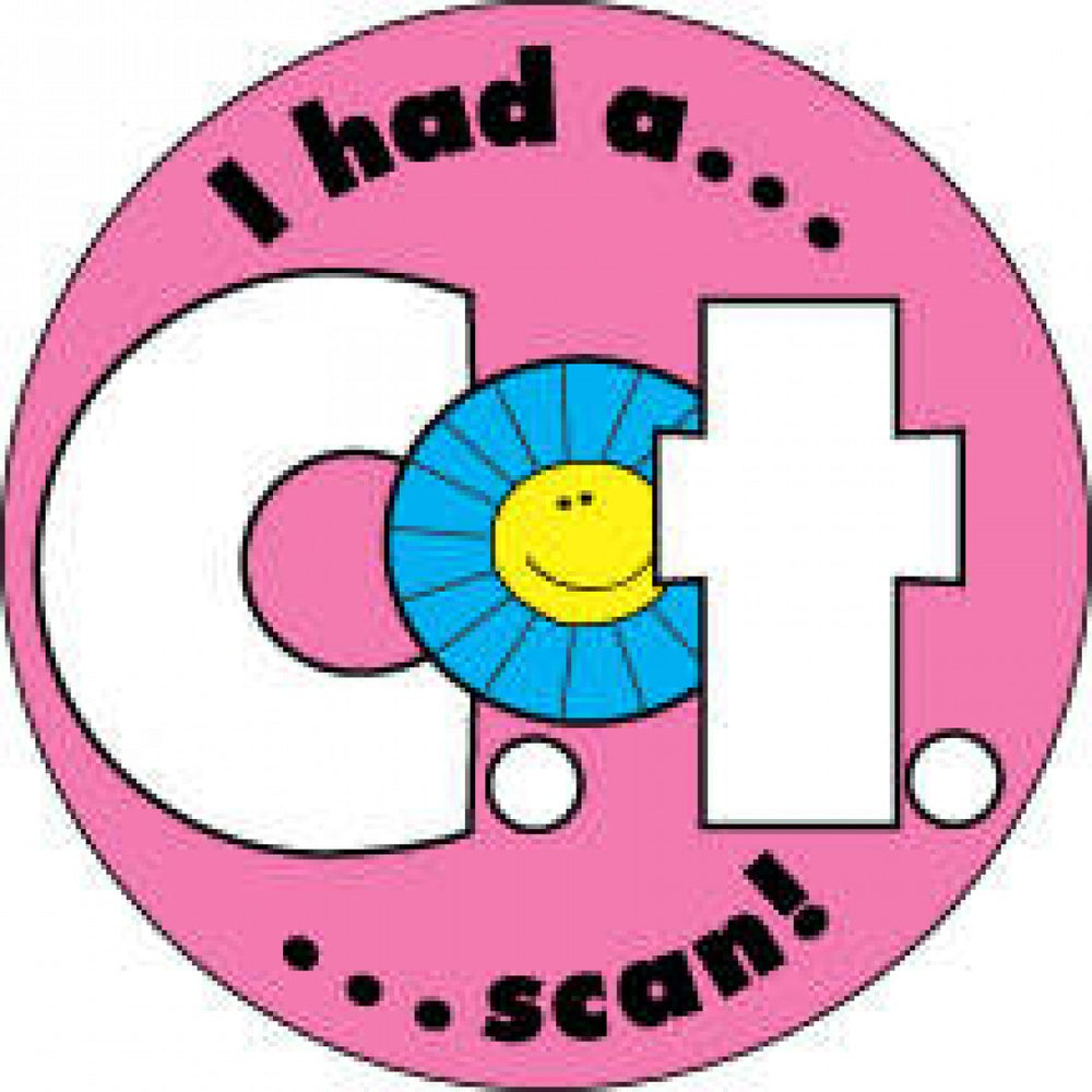 Label Pediatric Award Sticker Paper Permanent I Had A Ct Scan! Pink 25 ...