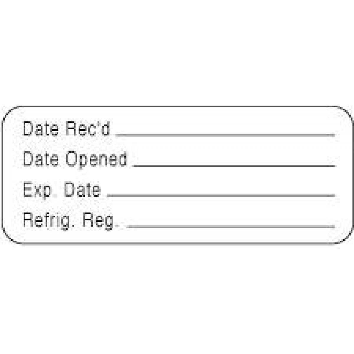 Lab Communication Label (Paper, Permanent) Date Recd ___ 2 1/4" X 7/8 ...