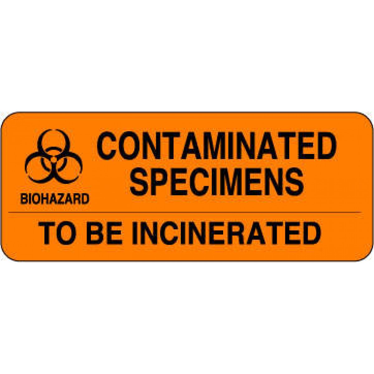 Hazard Label (Paper, Permanent) Biohazard Contaminated 5" X 2" Fluores ...