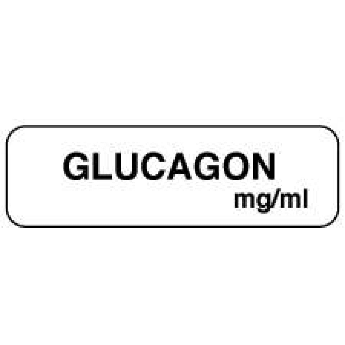 Anesthesia Label (Paper, Permanent) Glucagon Mg/Ml 1 1/4" X 3/8" White ...