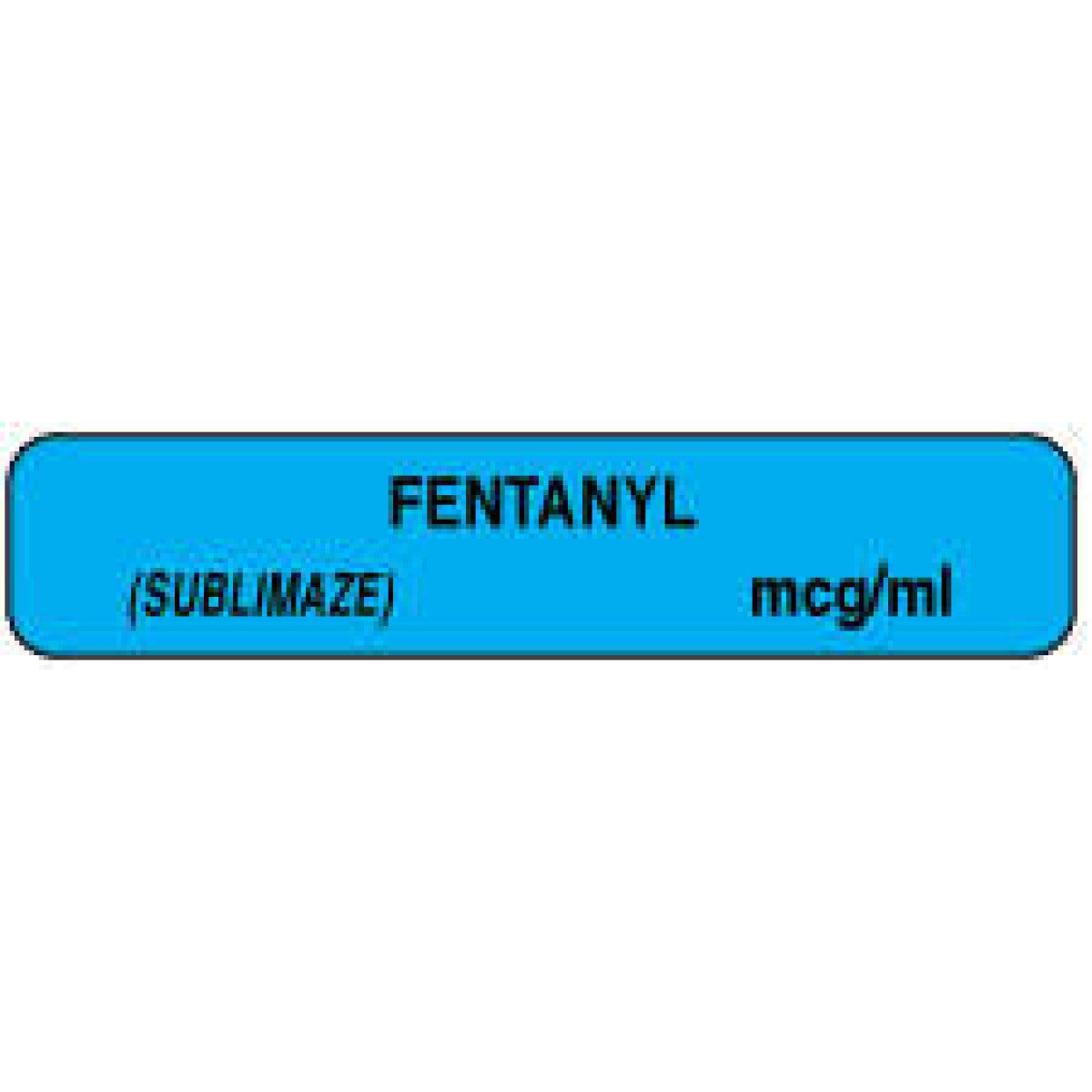 Anesthesia Label (Paper, Permanent) Fentanyl (Sublimaze) 1 1/2" X 1/3 ...