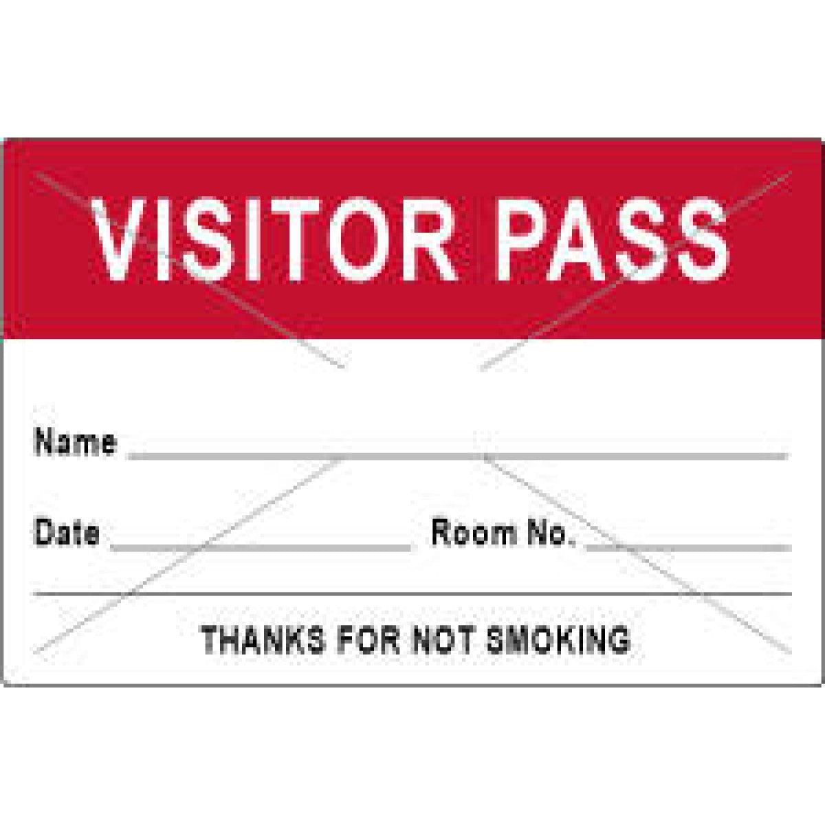 Visitor Pass Label Tamper-Evident Paper Permanent Visitor Pass Name 3 ...