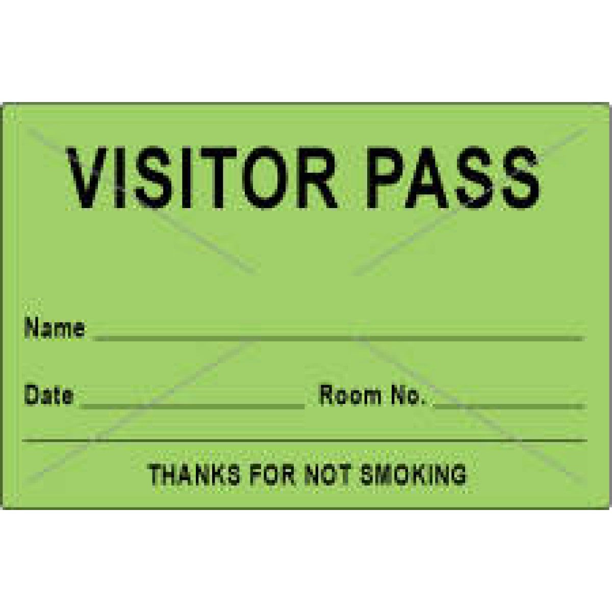 Visitor Pass Label Tamper-Evident Paper Removable Visitor Pass Name 3 ...