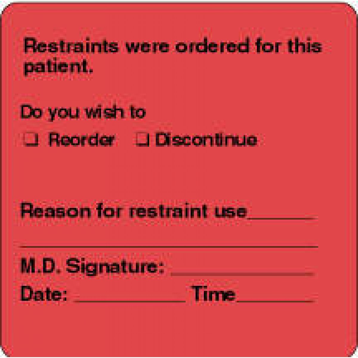 Label Paper Permanent Restraints Were 2 1/2" X 2 1/2" Fl. Red 500 Per ...