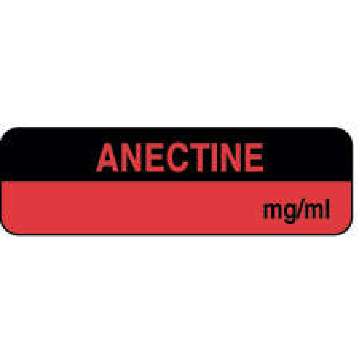Anesthesia Label (Paper, Permanent) Anectine Mg/Ml 1 1/4" X 3/8" Fluor ...