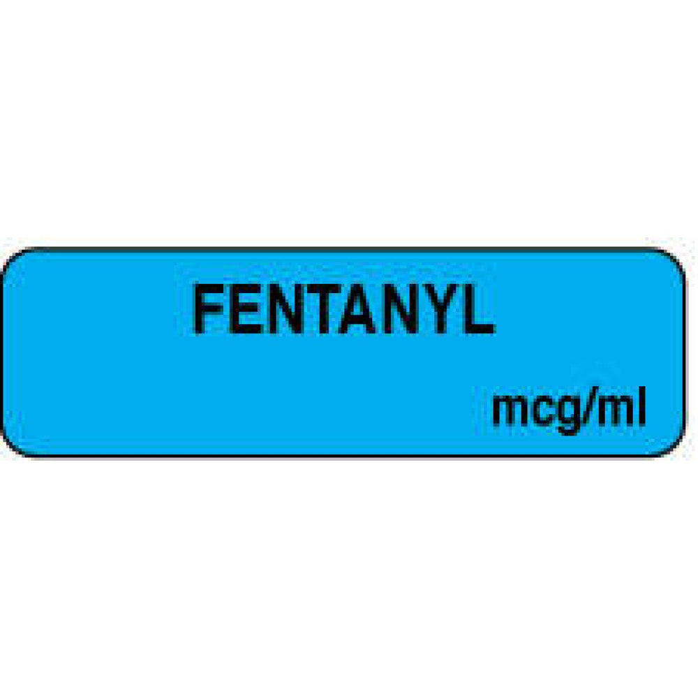 Anesthesia Label (Paper, Permanent) Fentanyl Mcg/Ml 1 1/2" 1 1/4" X 3 ...