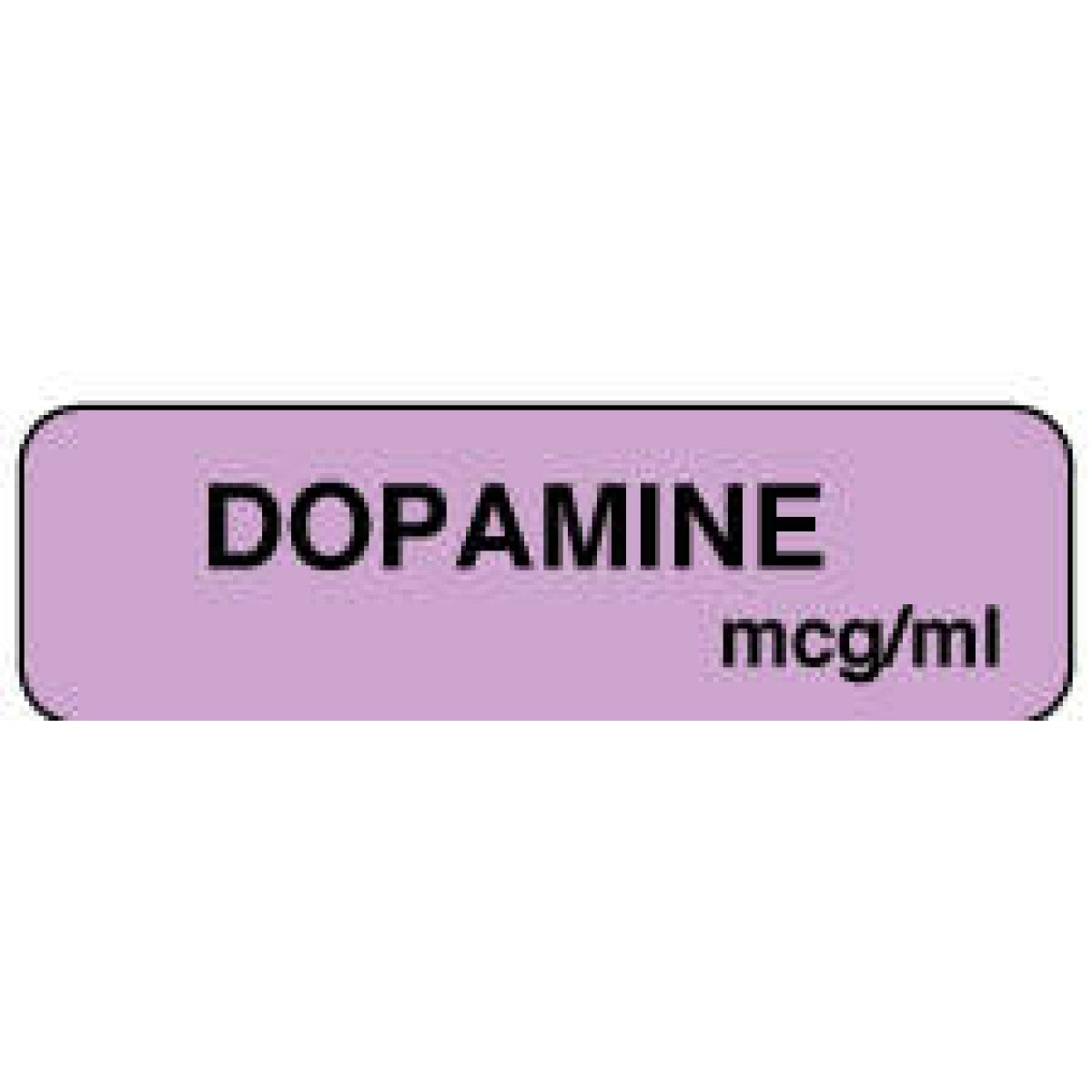 Anesthesia Label (Paper, Permanent) Dopamine Mcg/Ml 1 1/4" X 3/8" Lila ...