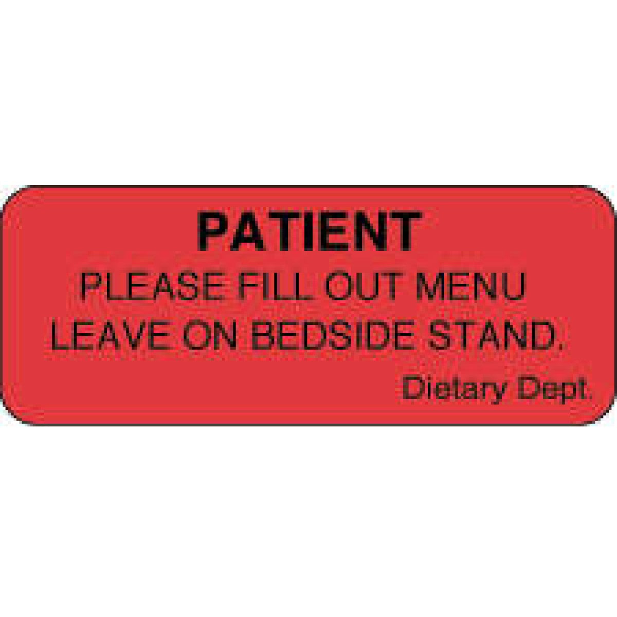 Label Paper Permanent Patient Please Fill 2 1/4" X 7/8" Fl. Red 1000 P ...