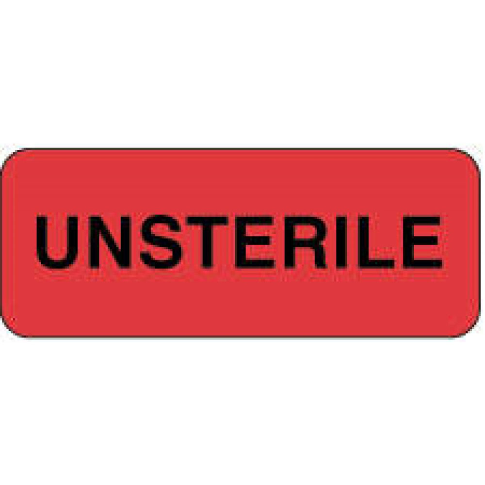 Label Paper Removable Unsterile 2 1/4" X 7/8" Fl. Red 1000 Per Roll ...