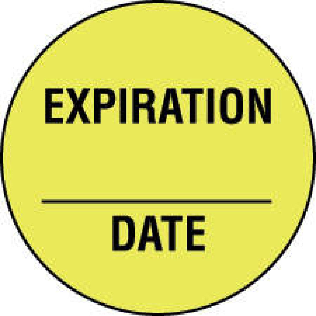 Communication Label (Paper, Permanent) Expiration Fluorescent Yellow ...