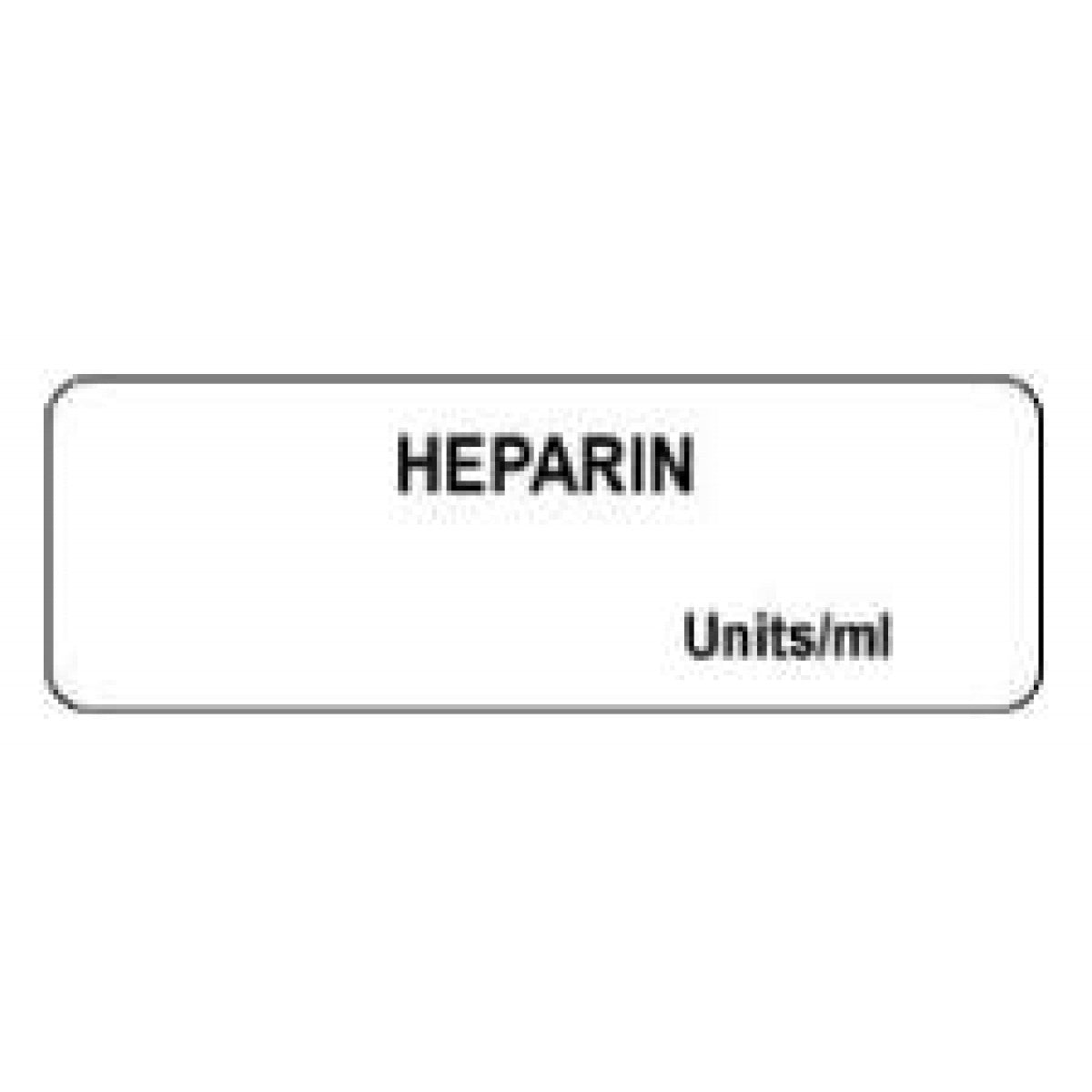 Anesthesia Label (Paper, Permanent) Heparin Mg/Ml 1 1/2" X 1/2" White ...