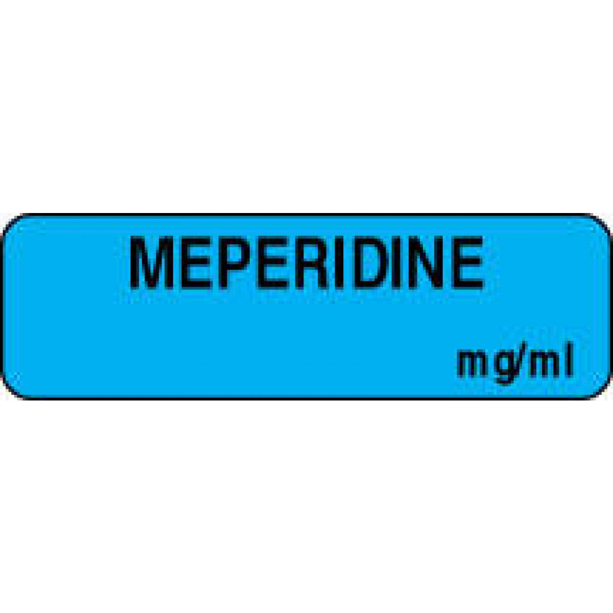 Anesthesia Label (Paper, Permanent) Meperidine Mg/Ml 1 1/4" X 3/8" Blu ...