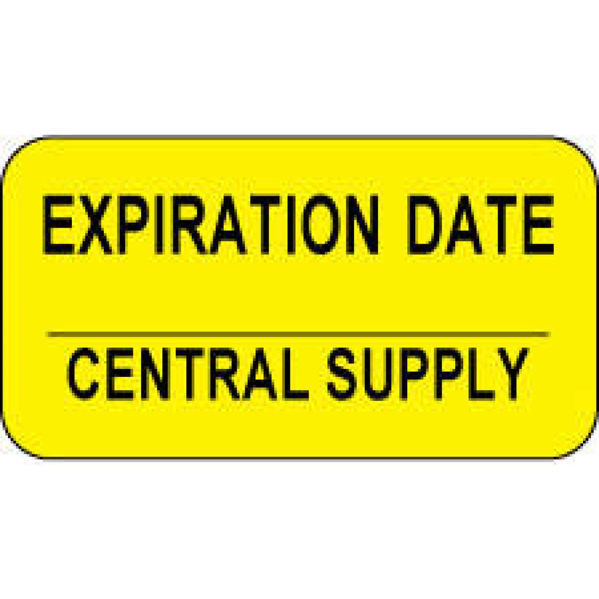 Label Paper Permanent Expiration Date 1 1/2" Core 1 5/8" X 7/8" Yellow ...