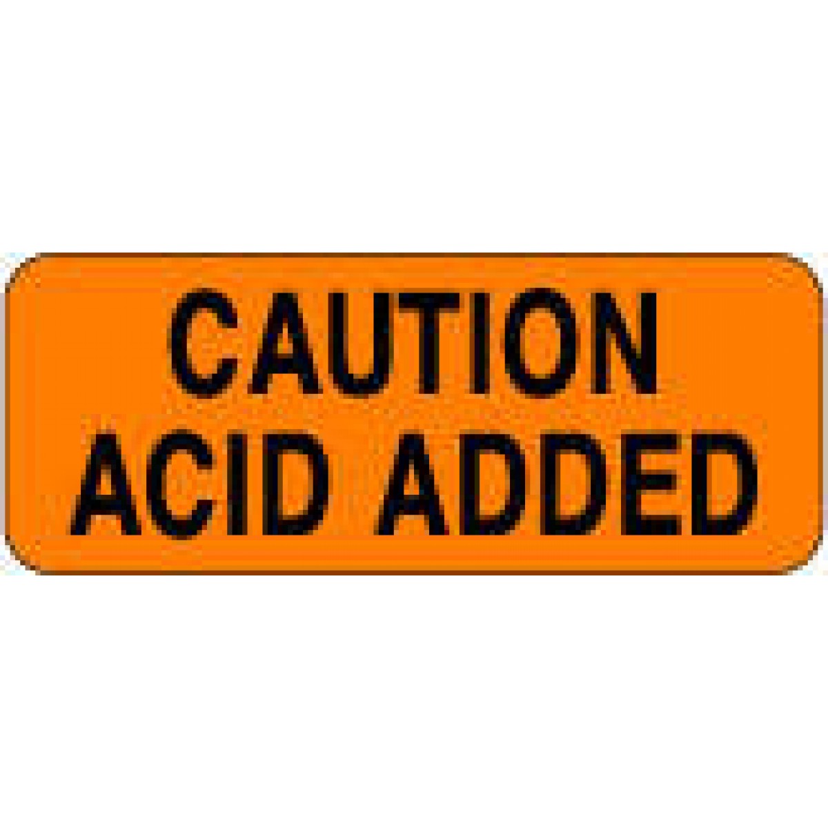 Hazard Label (Paper, Permanent) Caution Acid Added 2 1/4" X 7/8" Fluor ...