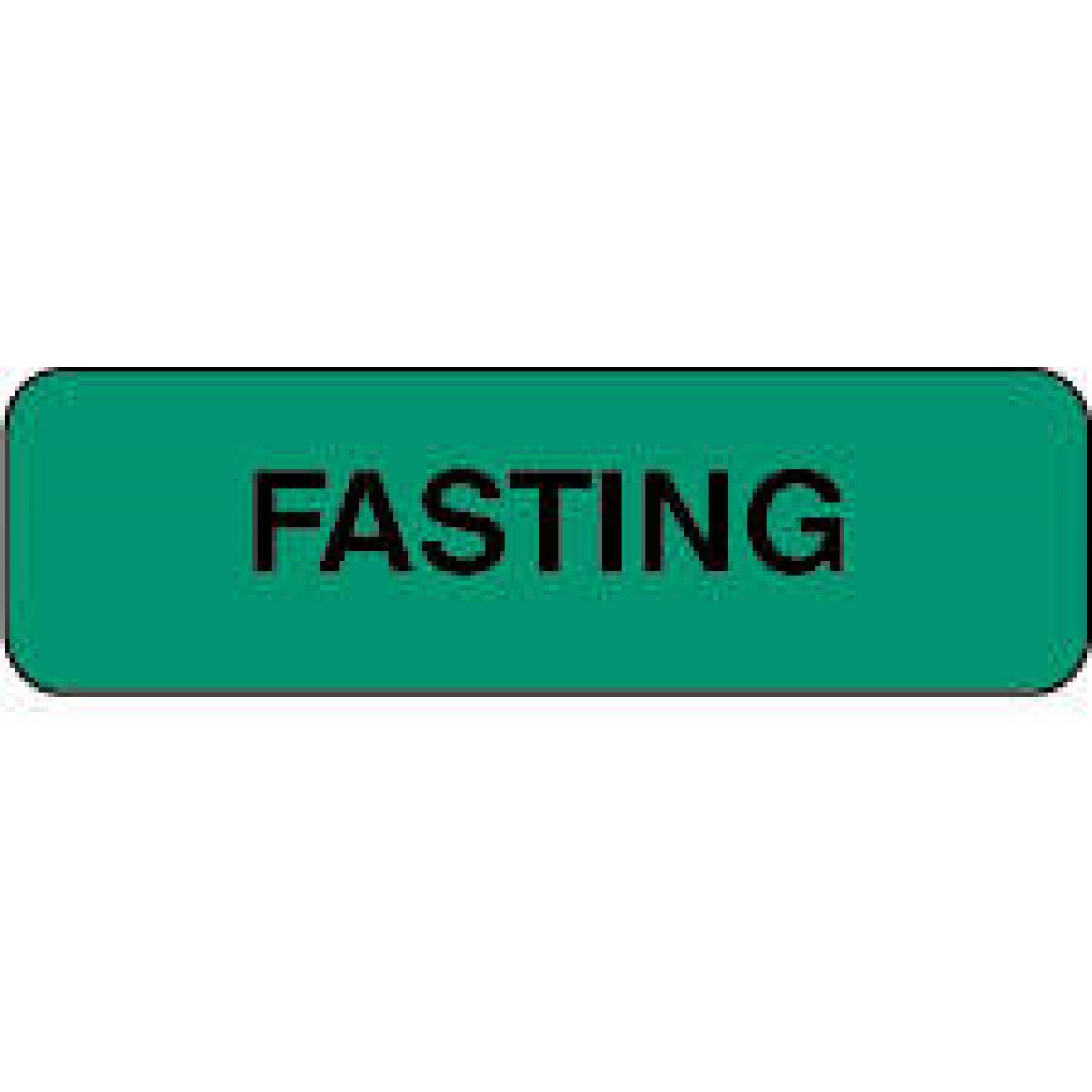 Lab Communication Label (Paper, Permanent) Fasting 1 1/4" X 3/8" Green ...