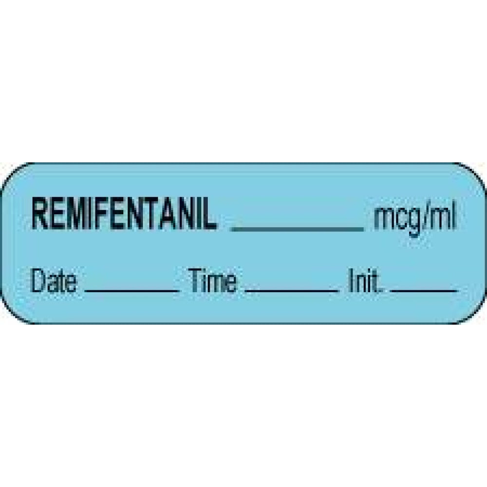 Anesthesia Label With Date, Time & Initial (Paper, Permanent) Remifent ...
