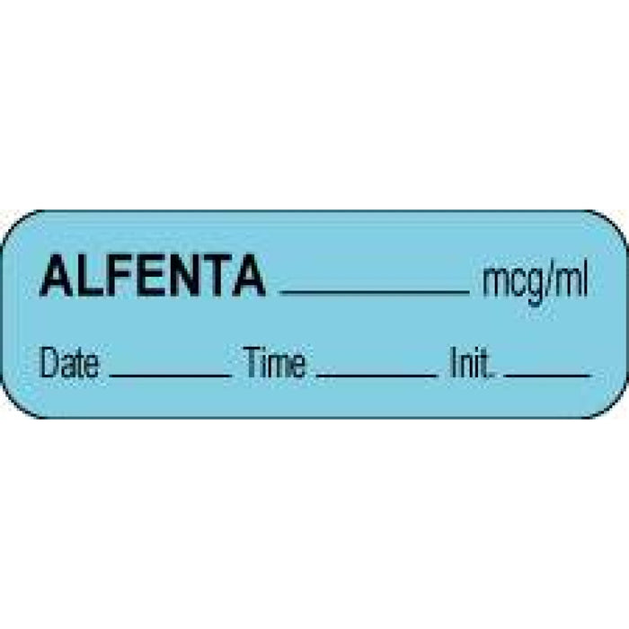 Anesthesia Label With Date, Time & Initial (Paper, Permanent) Alfenta ...
