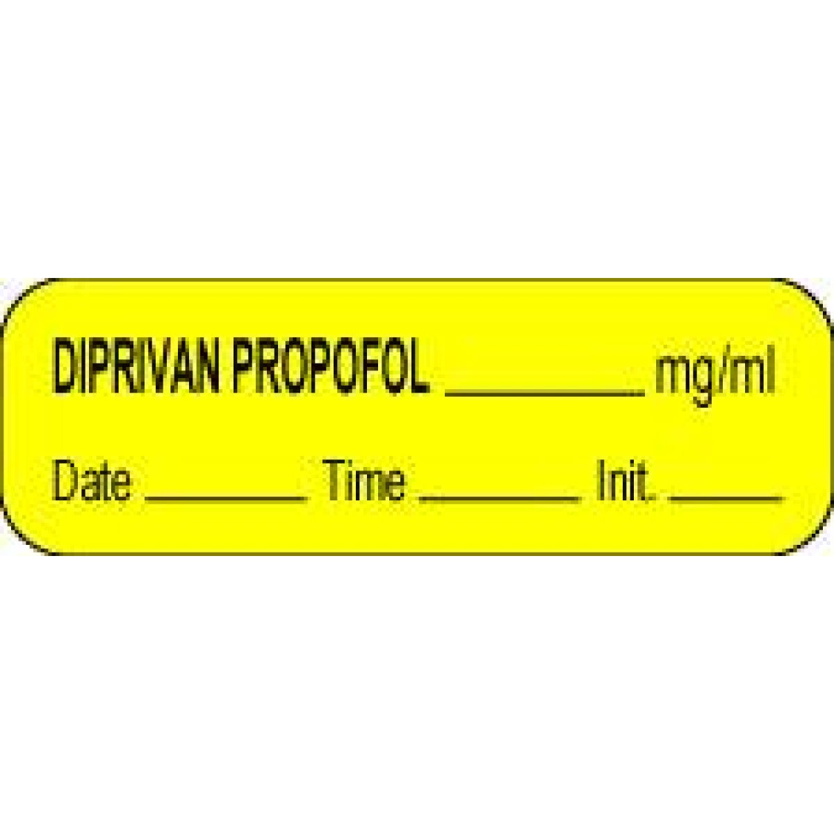 Anesthesia Label With Date, Time & Initial (Paper, Permanent) Diprivan ...
