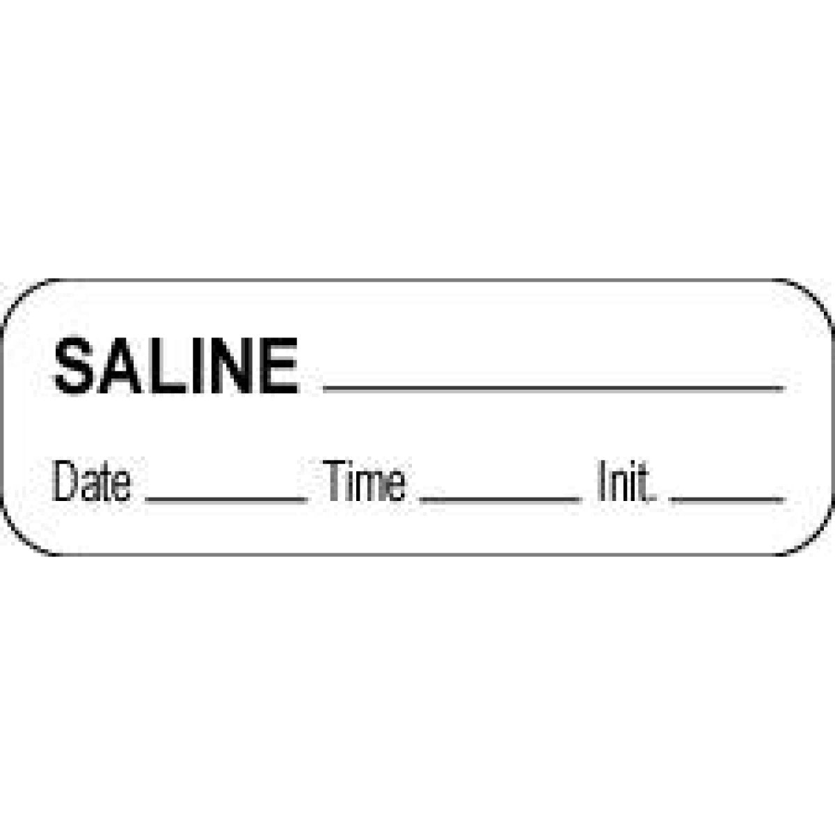 Anesthesia Label With Date, Time & Initial (Paper, Permanent) Saline 1 ...