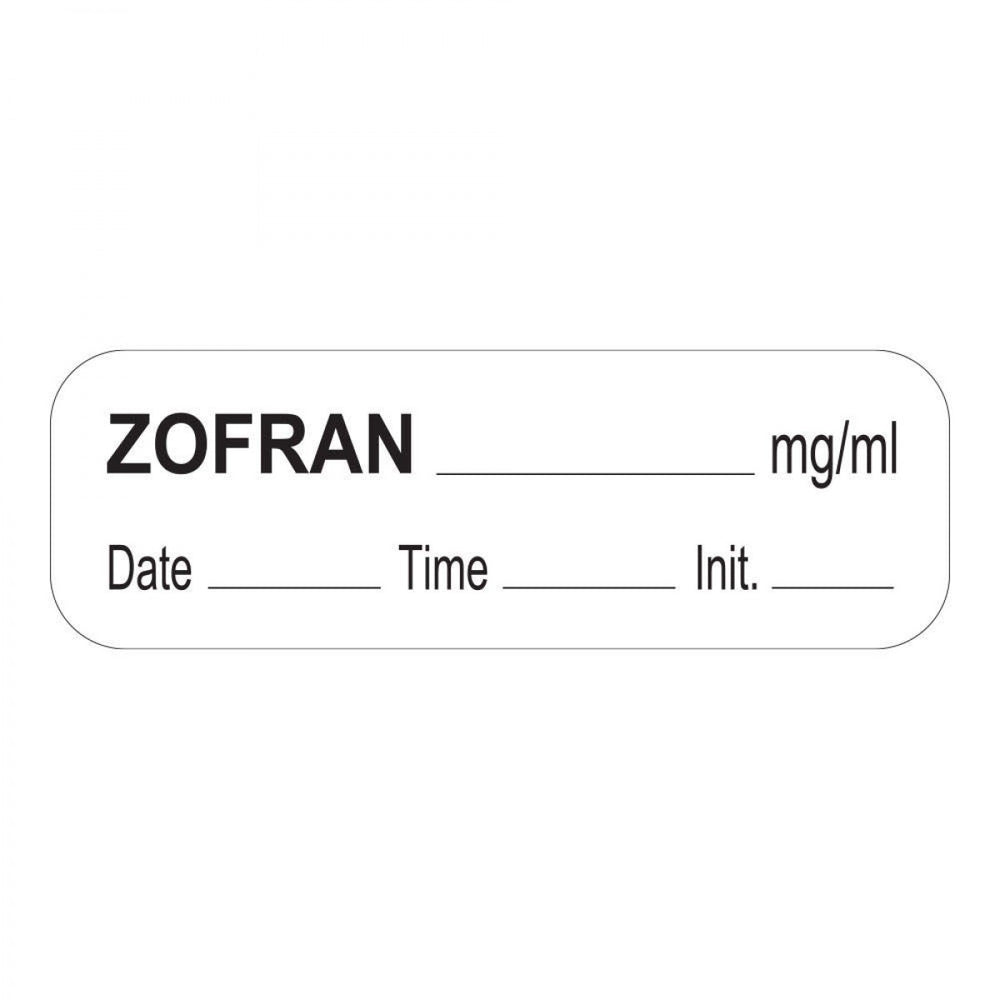 Anesthesia Label With Date, Time & Initial (Paper, Permanent) Zofran M ...