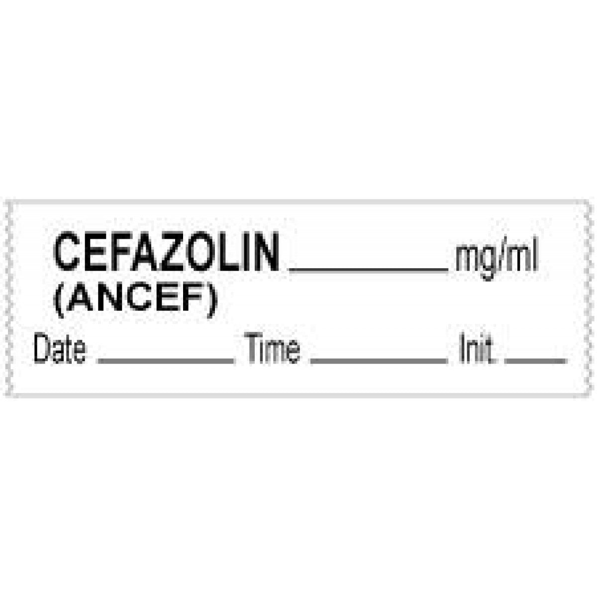 Anesthesia Tape With Date, Time & Initial (Removable) Cefazolin (Ancef ...