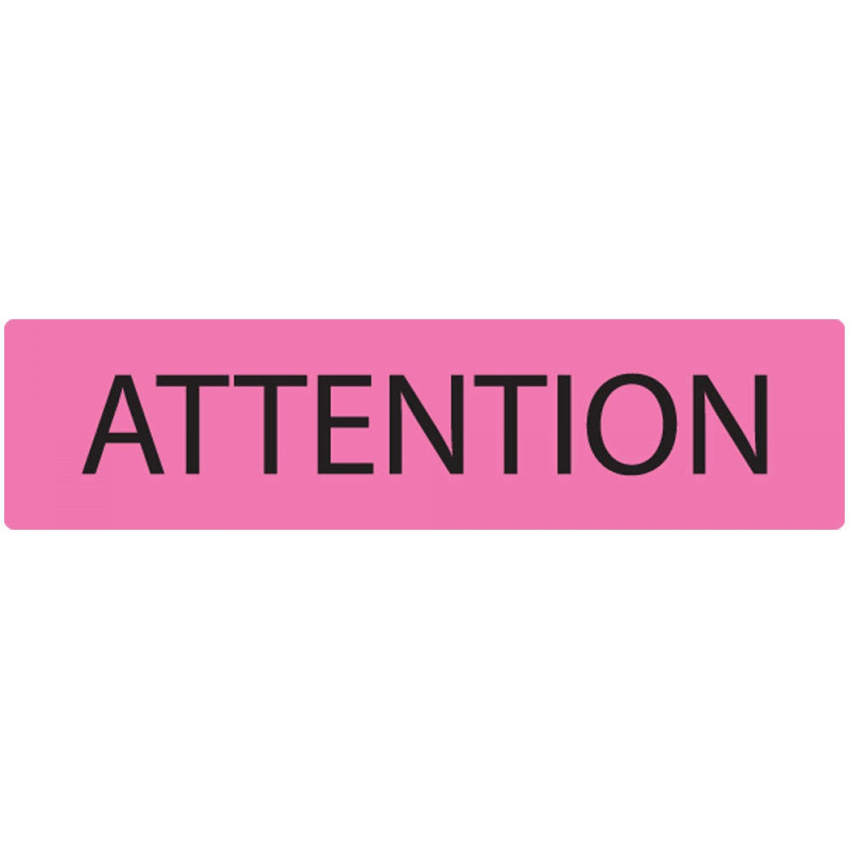 Label Paper Permanent Attention 2" X 1/2" Fl. Pink 1000 Per Roll ...