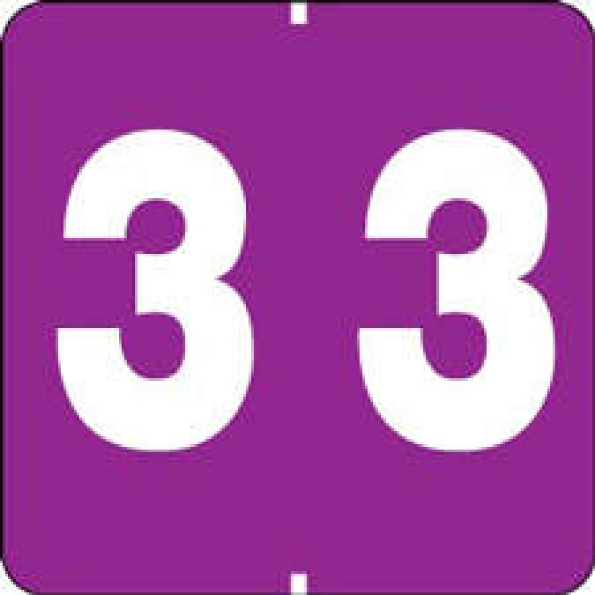 Smead Compatible Color Code Label Numeric "3" 1 7/8" X 1 7/8" 1"H Numb ...