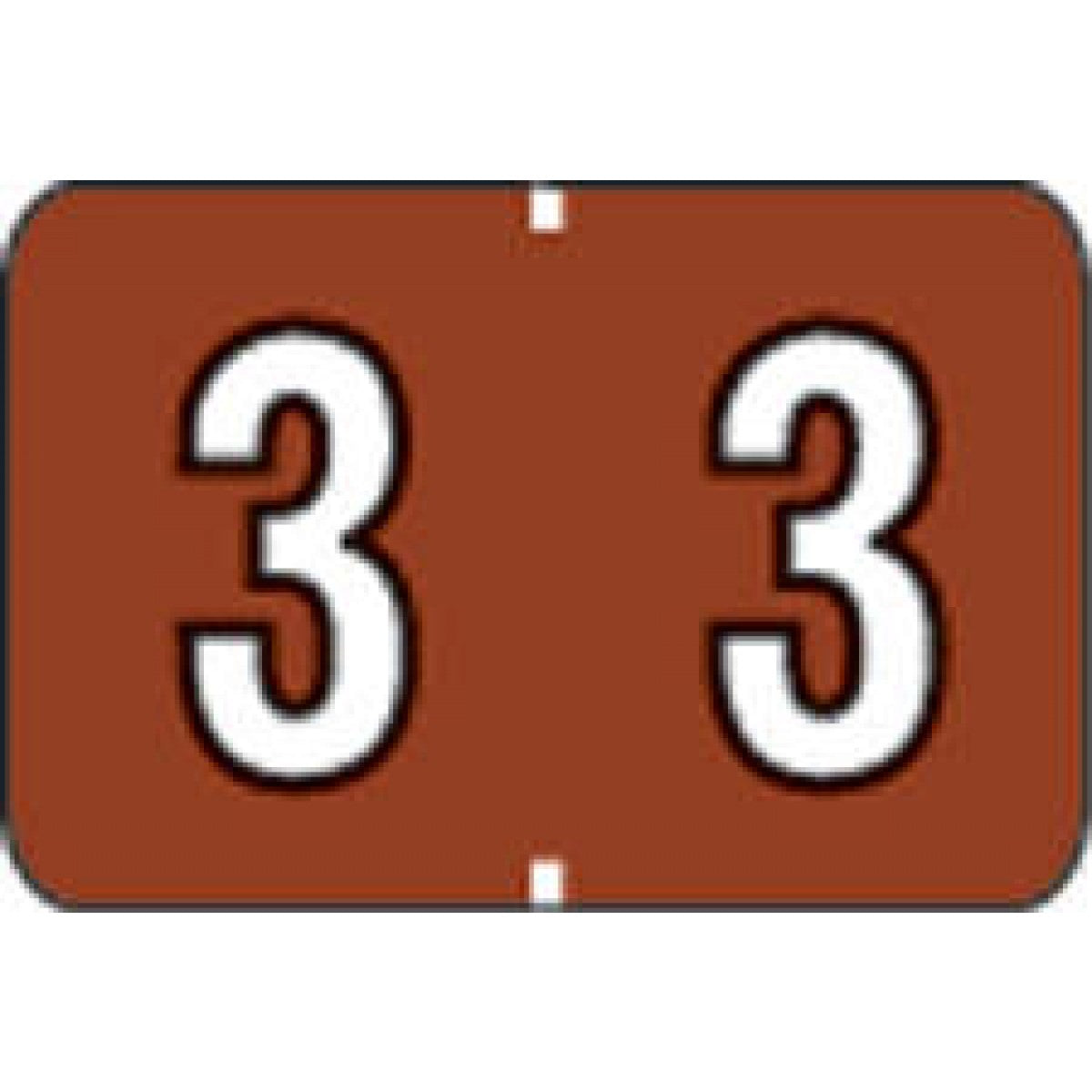 Colwell Compatible Jewel Tone Color Code Label Numeric "3" 1 1/2X1 Bro ...