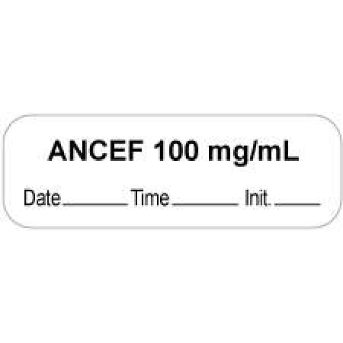 Anesthesia Label With Date, Time & Initial (Paper, Permanent) "Ancef 1 ...