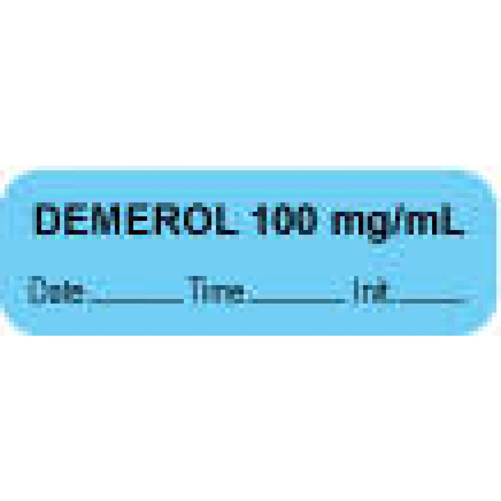 Anesthesia Label With Date, Time & Initial (Paper, Permanent) "Demerol ...