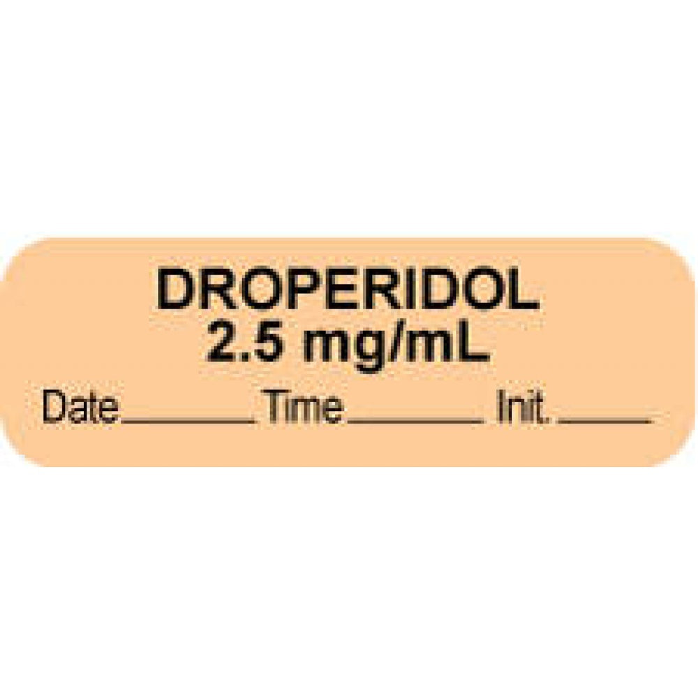 Anesthesia Label With Date, Time & Initial (Paper, Permanent) "Droperi ...